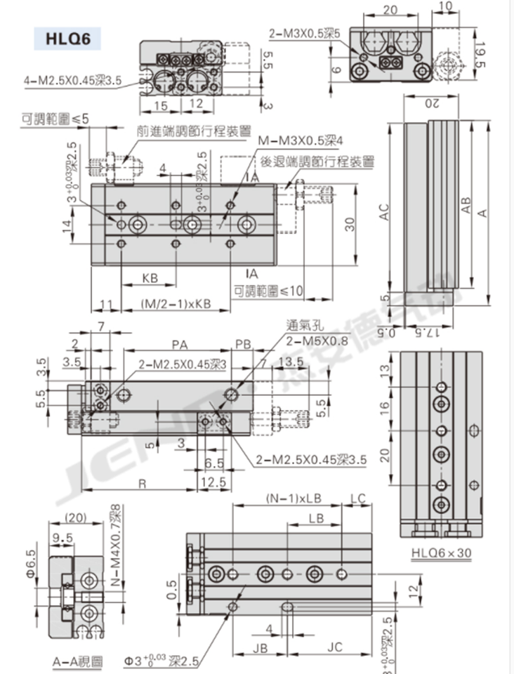 1pc HLQ6*10-S Pneumatic rail precision slide cylinder SMC Type | eBay