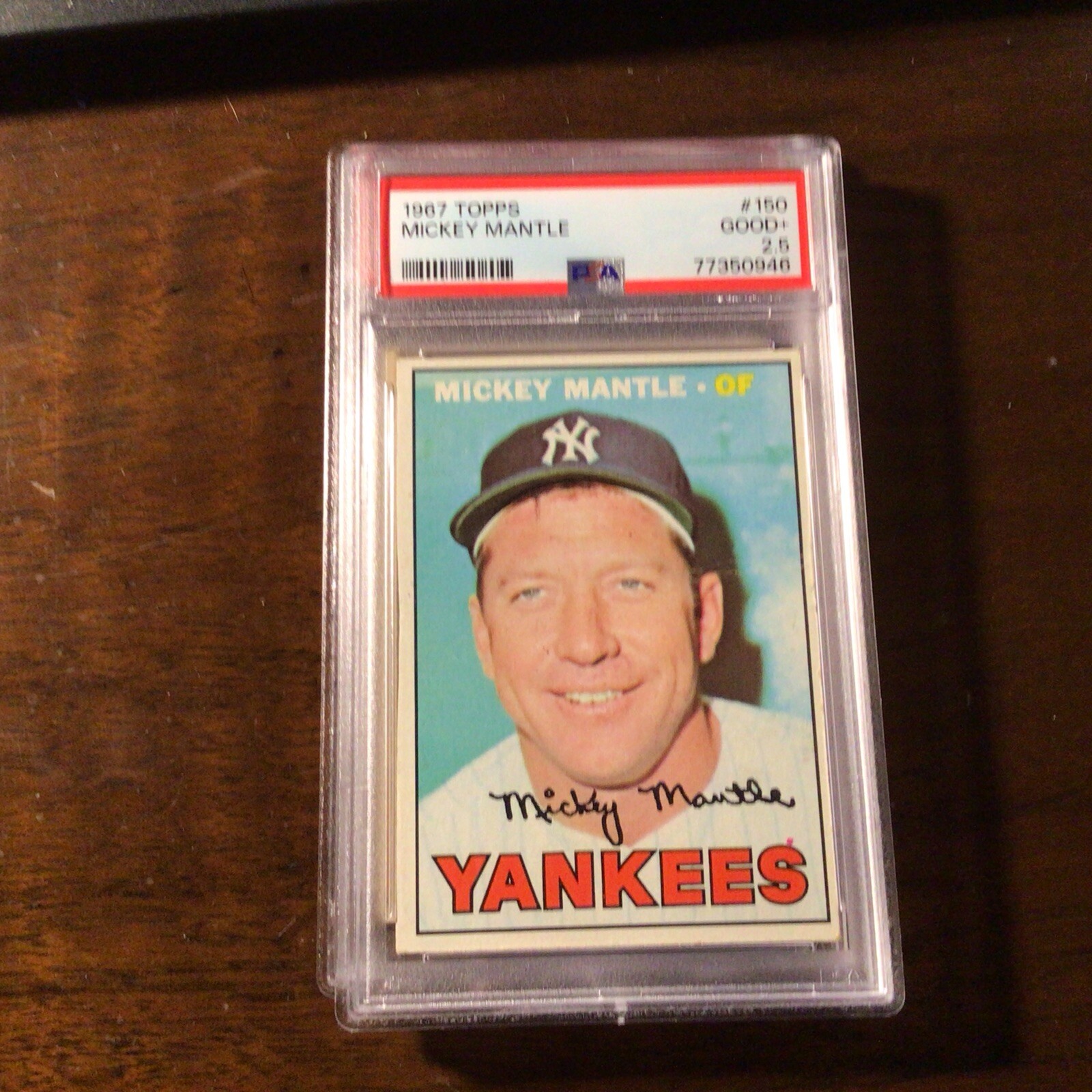 1967 TOPPS Mickey Mantle (HALL OF FAME) #150 N.Y. Yankees PSA 2.5 Cert ...