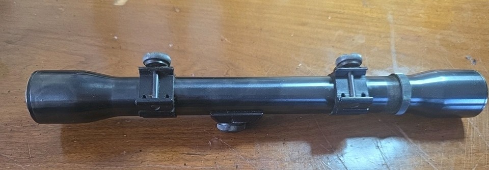 Vintage Weaver K4-60B rifle scope with pivot mount, marked "Pats pend ...