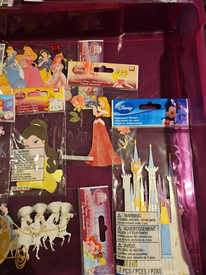 Lot Of 10 Disney Princess scrapbooking Stickers. New. | eBay