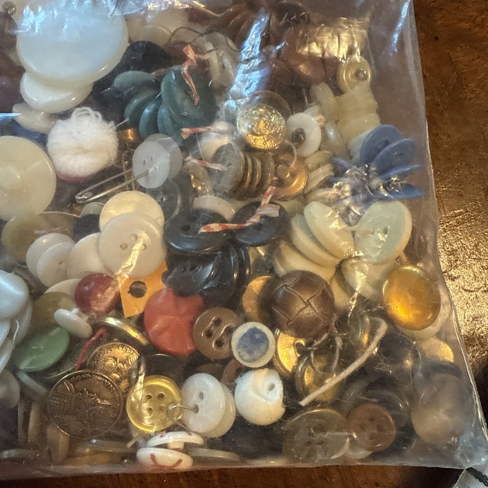 VTG Lot Craft Sewing Notions Buttons Pins Hook & Eye Snaps Bells ...
