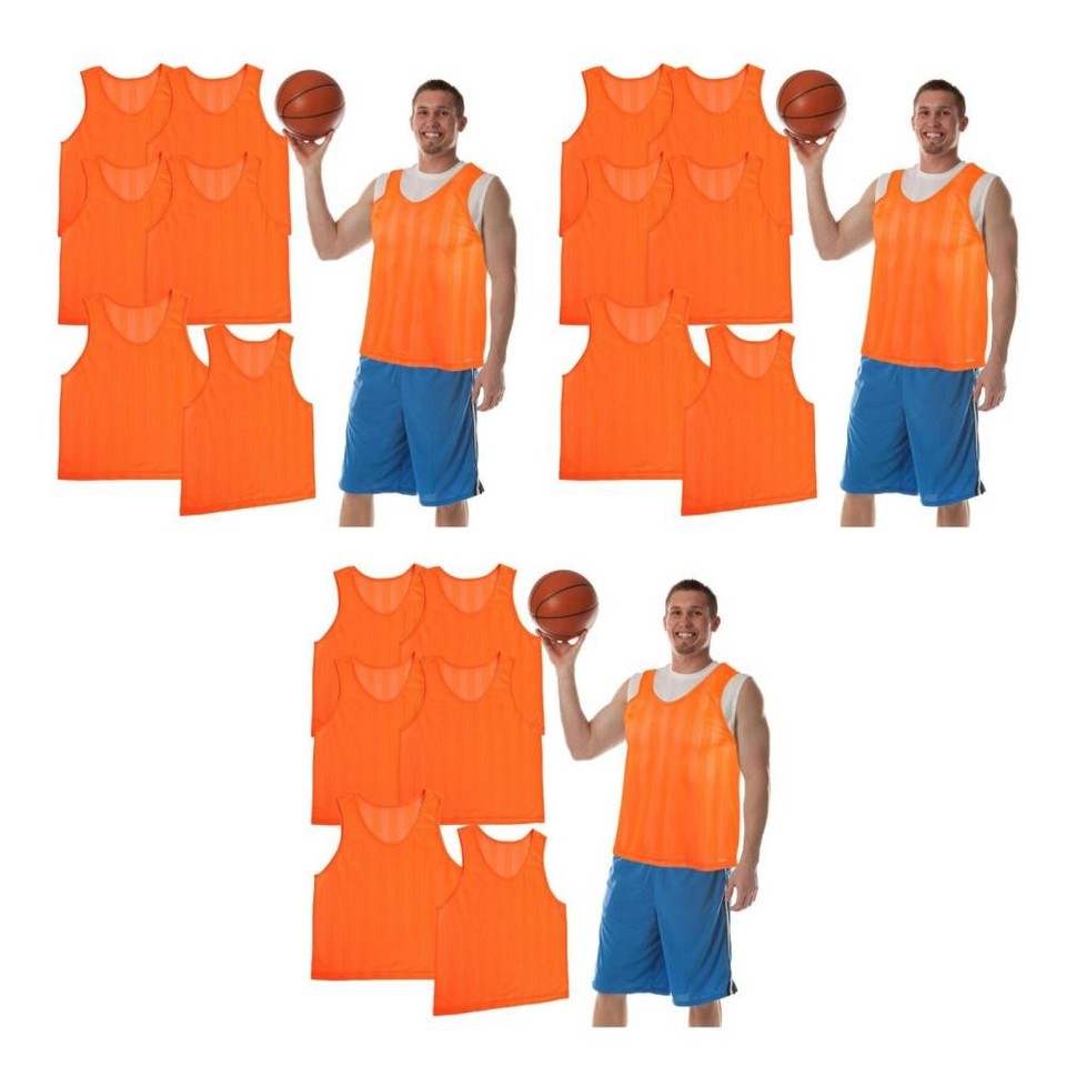 6 Pcs Vest Sports Athletic Tanks Women Soccer Pinnies Vests Orange | eBay