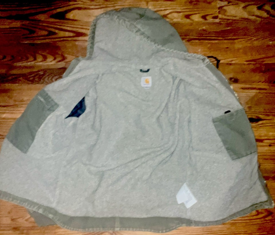 Carhartt Men's J141 ARG -Hooded lined Jacket-Green-Large | eBay