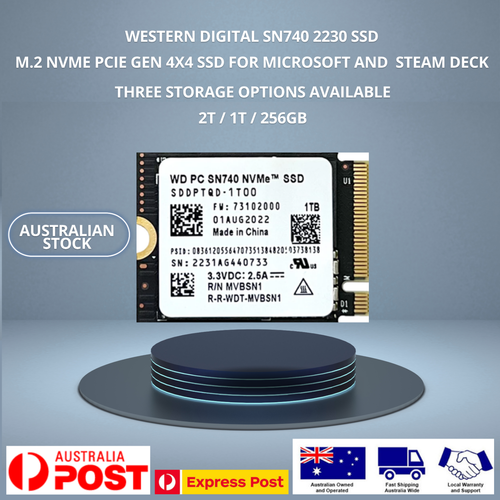 2TB 1TB 256GB WD SN740 2230 M.2 M-Key PCIe 4x4 NVMe SSD SurfacePro ...
