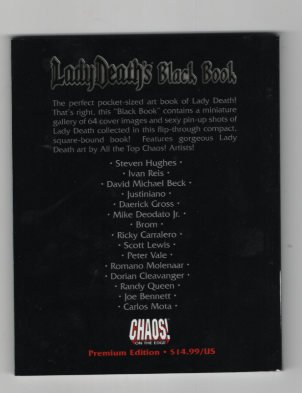 LADY DEATH'S BLACK BOOK PREMUIM EDITION - CHAOS! 2001 - POCKET SIZED | eBay