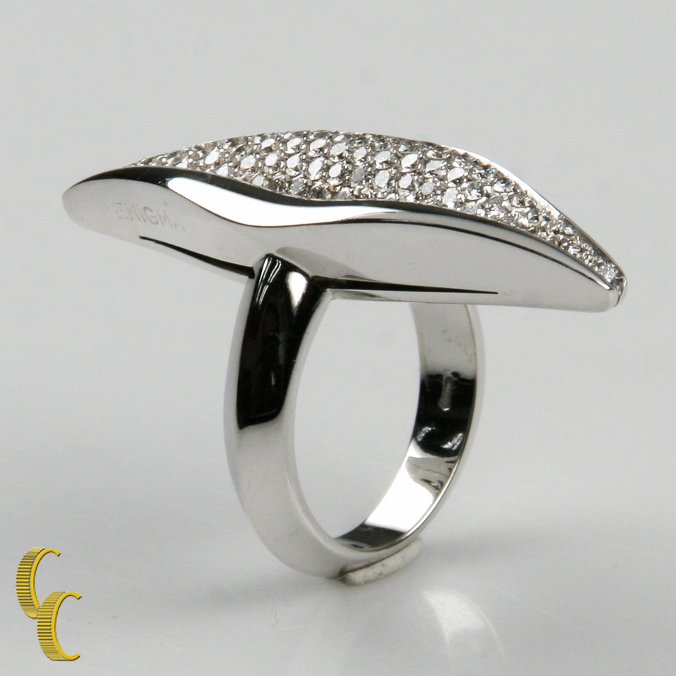 Bulgari Bvlgari Enigma 18k White Gold Pave Diamond Ring & Necklace ...