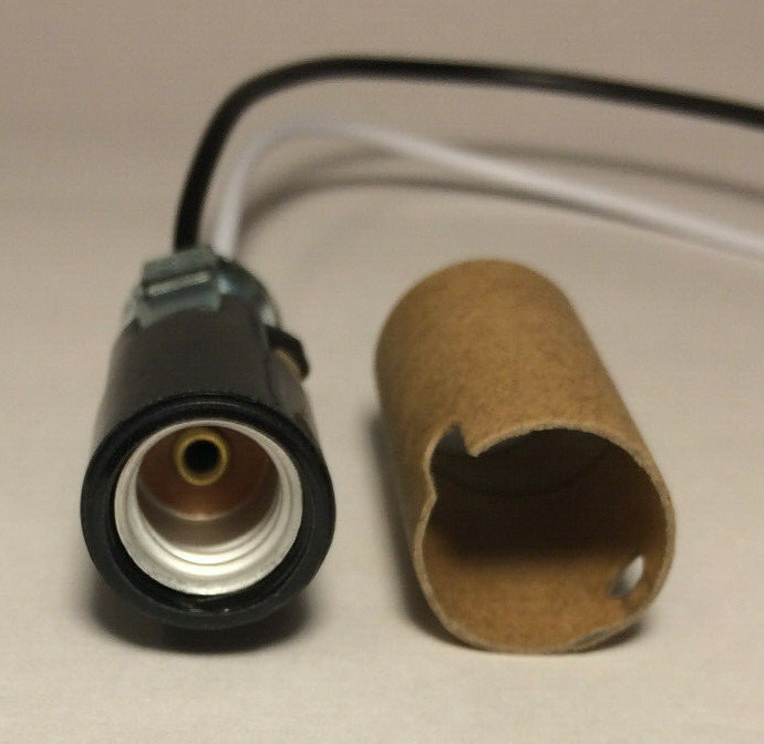 New 2" Phenolic E12 Keyless Candelabra Socket, 10" Wire Leads, 1/8 IP ...