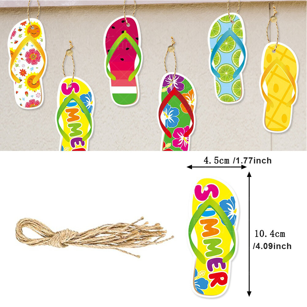 Party Holiday Summer Hanging Ornament Flip Flop With Rope Hawaii Window ...