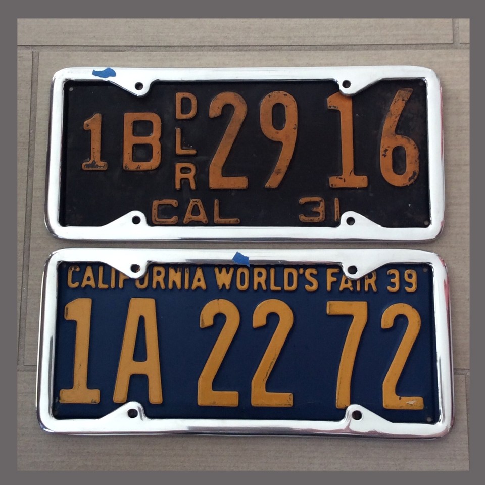 Polished Cast Aluminum California License Plate Frames Pair w/ Defects ...