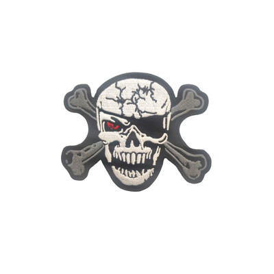 Pirate Channel Bones Skull Patch Heat Adhesive Iron Clothes Heat Biker ...