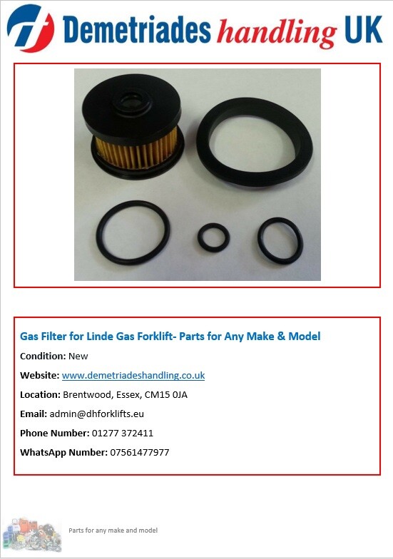Gas Filter for Linde Gas Forklift- Parts for Any Make & Model | eBay UK