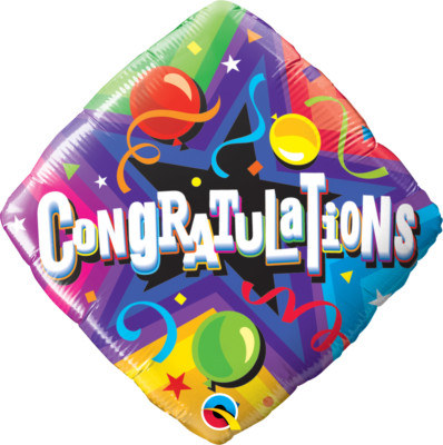 18" Congratulations Party Time Foil Balloon - Qualatex | eBay