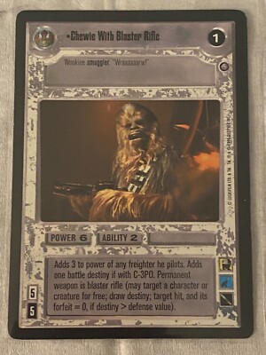 Decipher Star Wars CCG Enhanced CC CHEWIE with BLASTER RIFLE Card NEVER ...