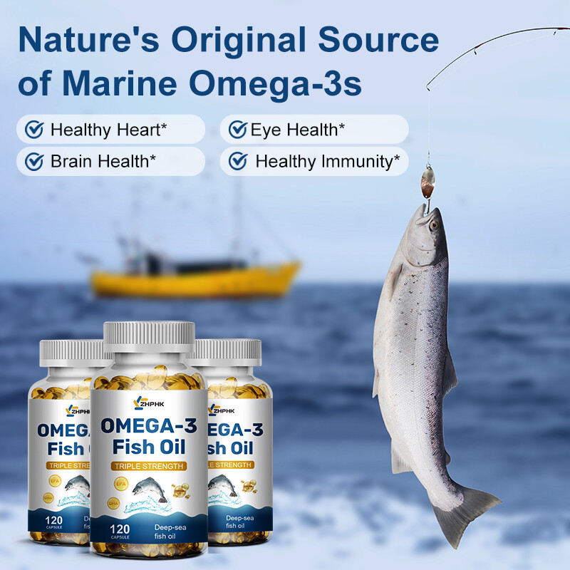 120 Pills Omega 3 Fish Oil Capsules 3x Strength 3600mg EPA & DHA ...