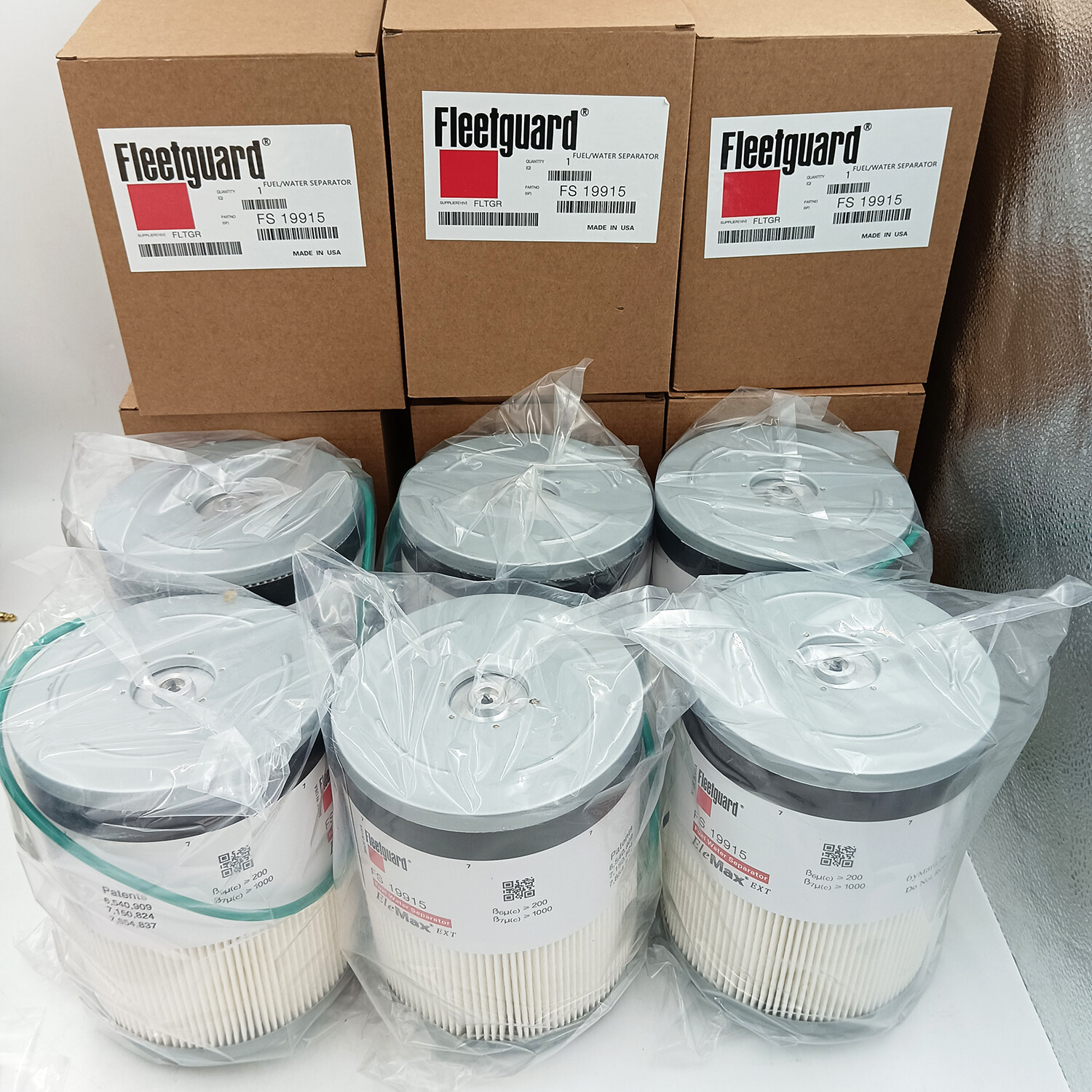 GENUINE 6 PCS Fleetguard FS19915 Fuel Filter with Water Separator ...