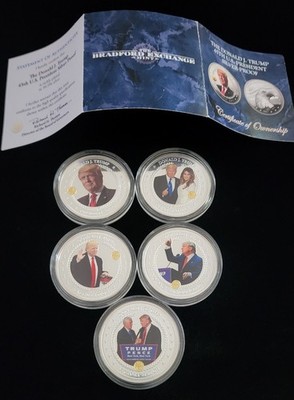BRADFORD EXCHANGE MINT -DONALD J. TRUMP 45th US PRESIDENT SILVER PROOF ...
