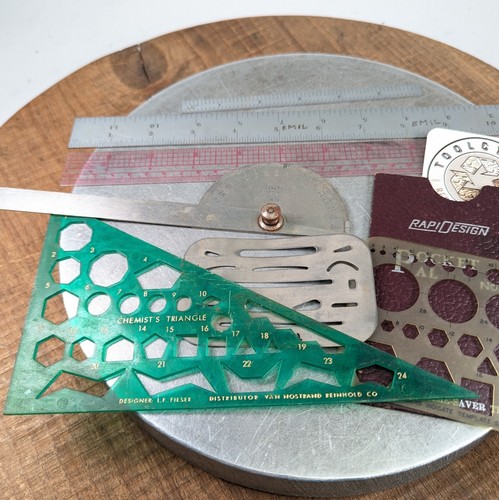 Drafting Layout Tools Rule Stencil Protractor Starrett K&E C-Thru ...