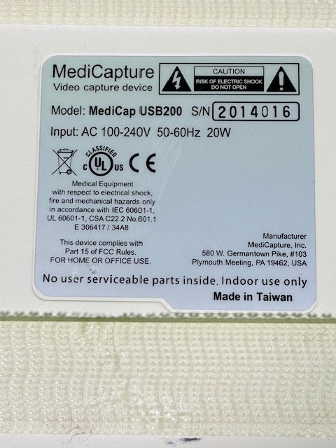 MediCapture MediCap USB200 Video Capture Device SN 2014016 (C188) | eBay