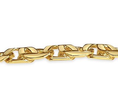 18k Solid Yellow Gold Handmade 8mm Tiger Eye Link Bracelet, 7" | eBay