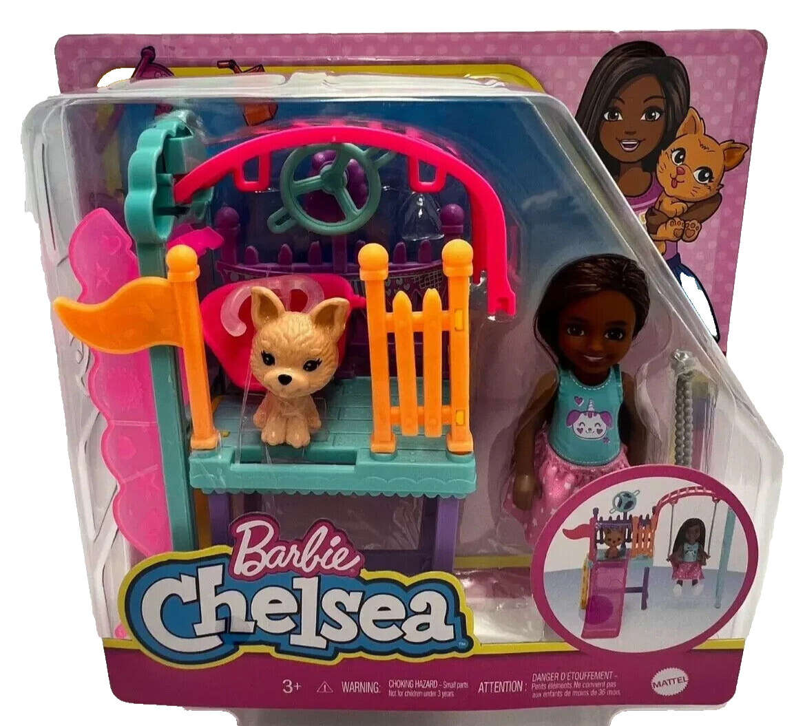 Barbie Chelsea Swing Set Playset with Chelsea Doll & Pet Puppy | eBay