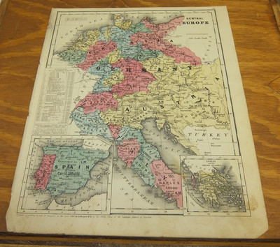 1853 Antique COLOR Smith Map /// CENTRAL EUROPE | eBay