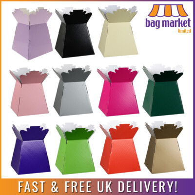 Glossy Flower Bouquet Living Vase Boxes - Florist, Plant, Gift, Aqua ...