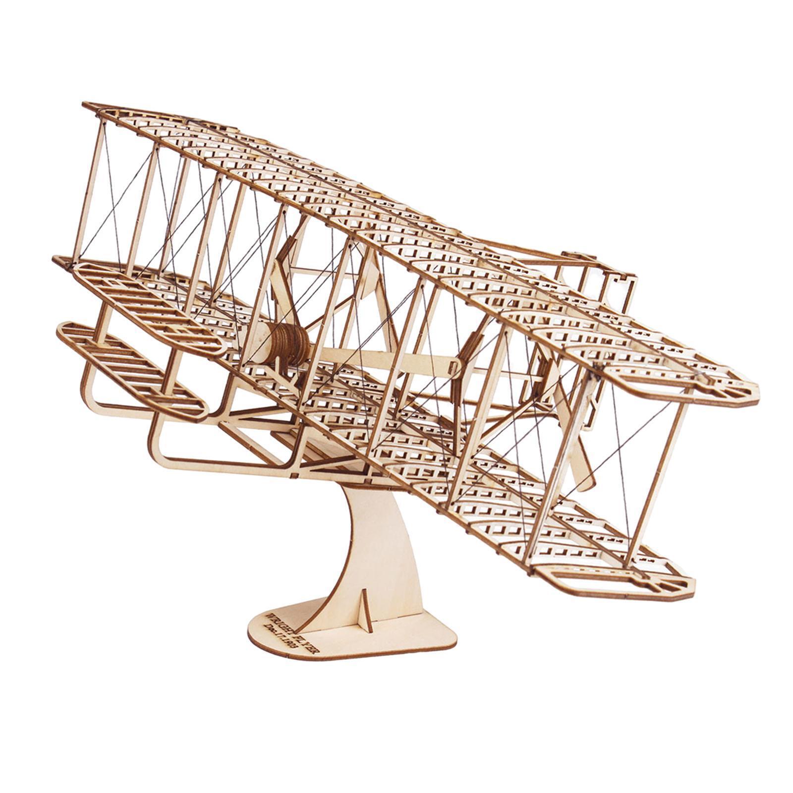 Wooden Airplane Model Handcraft Aircraft Model 3D Planes Assembly Model ...