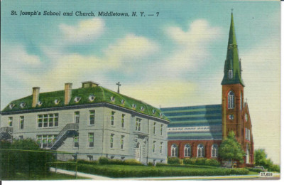 VTG ST JOSEPH'S SCHOOL AND CHURCH MIDDLETOWN NY UNPOSTED DIVIDED BACK ...