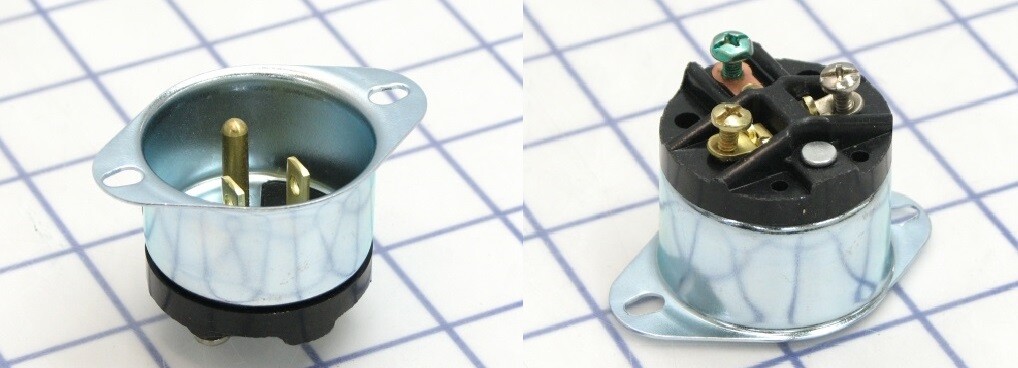 COOPER 5278-BOX FLANGED RECEPTACLE INLET 15A 125V 2P 3W METAL SHELL | eBay