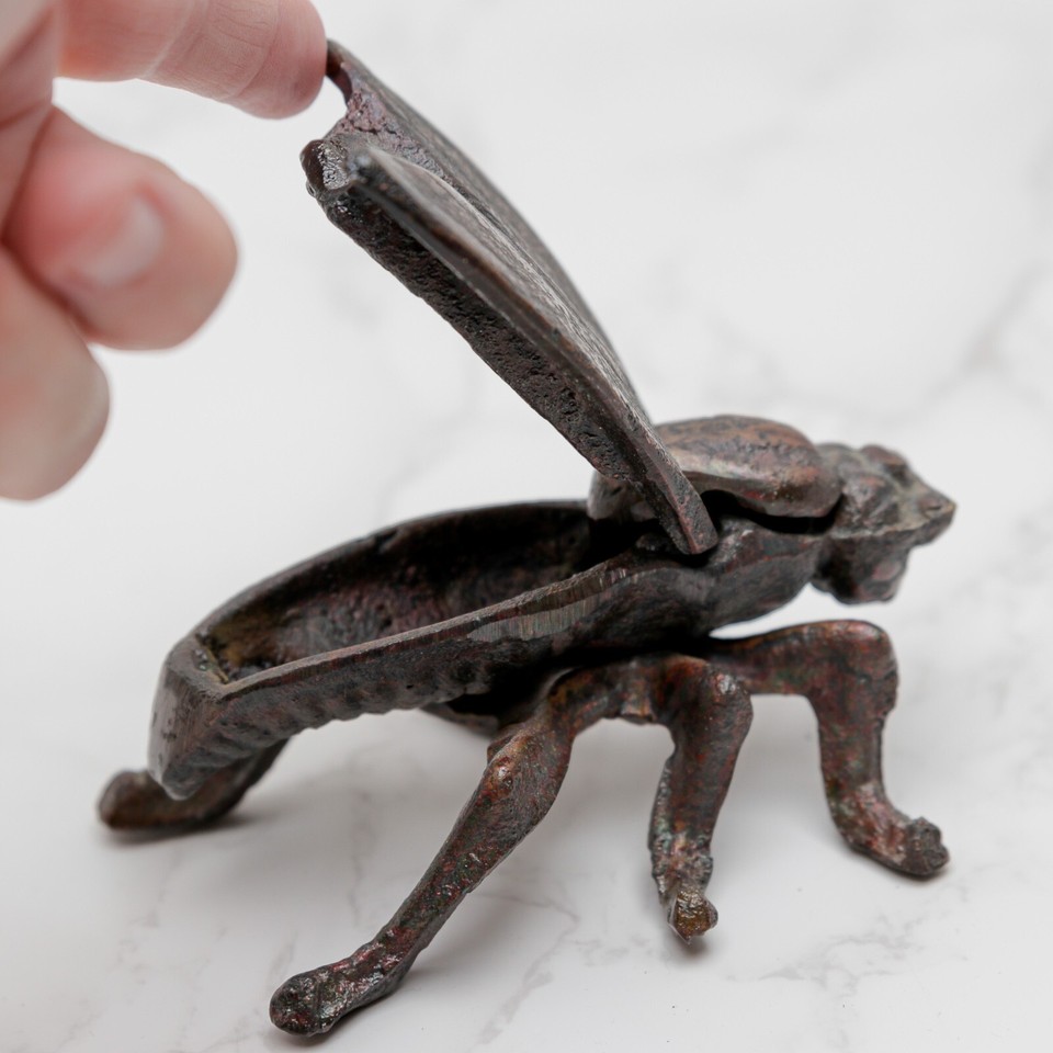 Vintage Metal Fly Trinket Box Ashtray/Match holder, Animal Insect Bug ...