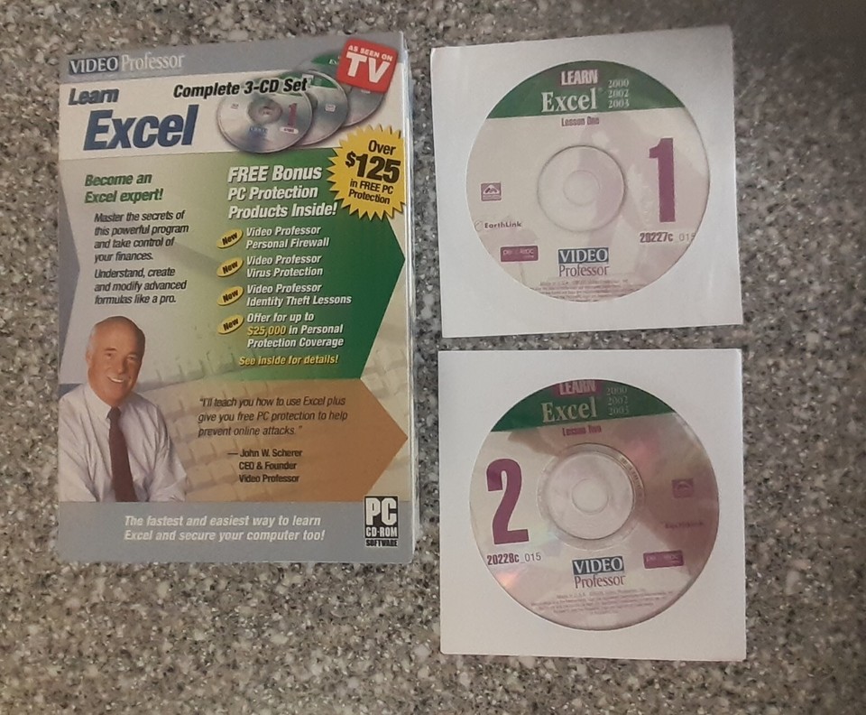 Video Professor Learn Excel 2-CD ROM Set as seen on TV | eBay