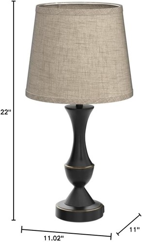 Upgraded Touch Table Lamps Set of 2, 22" Tall Bedside Large, Black ...