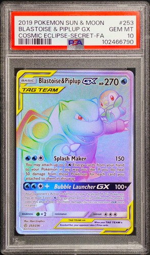 SM - Cosmic Eclipse #253/236 Blastoise & Piplup GX (Secret) PSA 10 | eBay