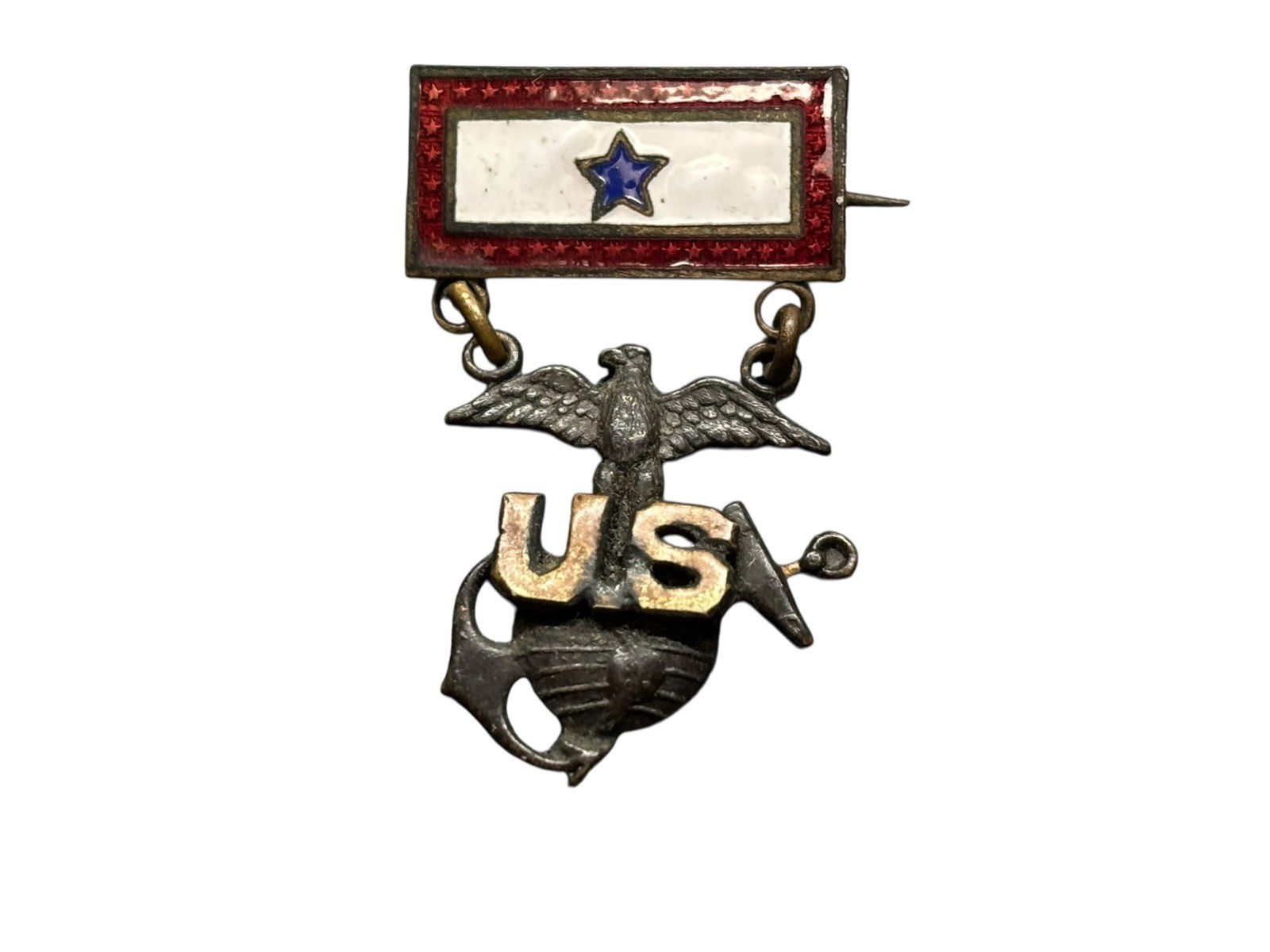 WW1 USMC EGA / Son In Service 2 Piece Sweetheart Pin Marine Corps WW2 ...