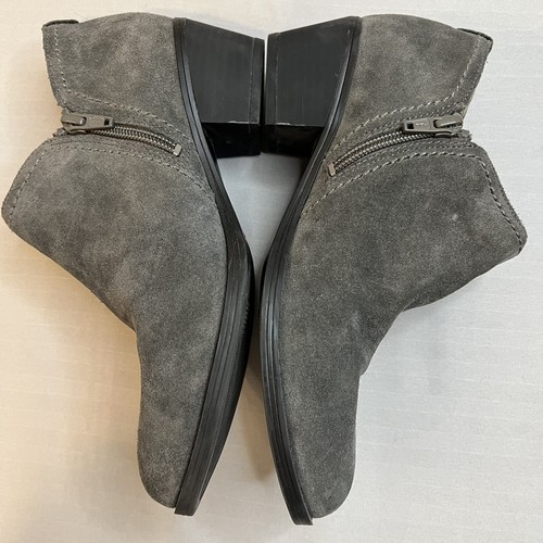 Naturalizer Zarie Ankle Boots/Bootie Womens 6.5N Gray Suede Short Side ...