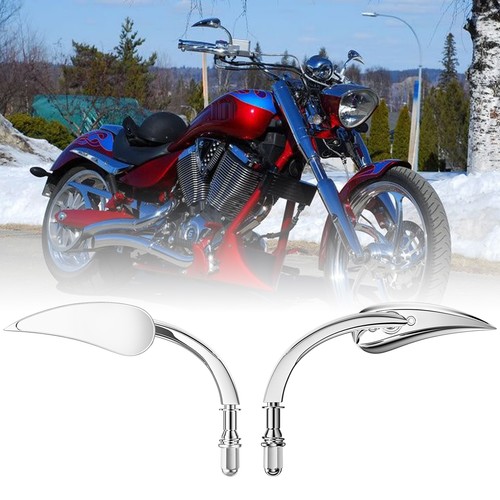 For Victory Vegas Jackpot 8-Ball Chrome Teardrop Motorcycle Rear View ...