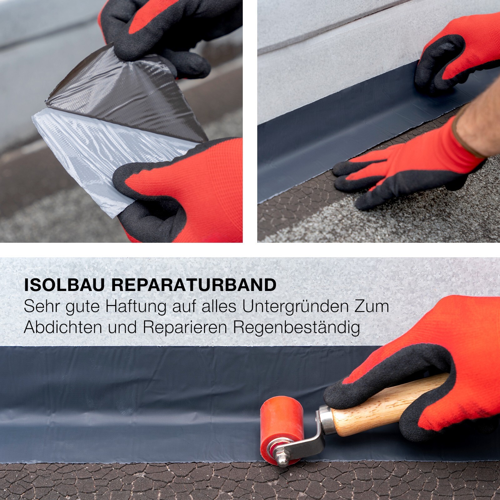 Reparaturband 10m Selbstklebendes Bitumenband Aluband Dachdeckerband ...