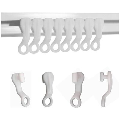 Curtain Track Glider Hooks White Curtain Rail Slider Rollers Runner ...