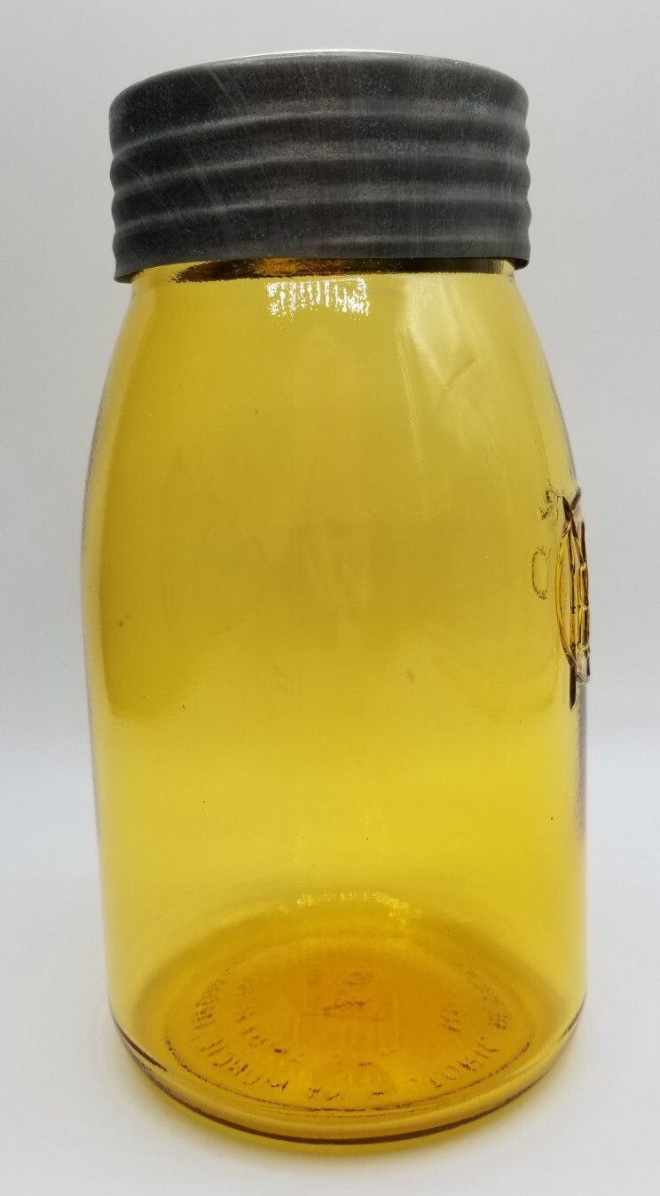 Ball Yellow Amber Buffalo Jar - Vintage Hand Blown Repo with Box ...