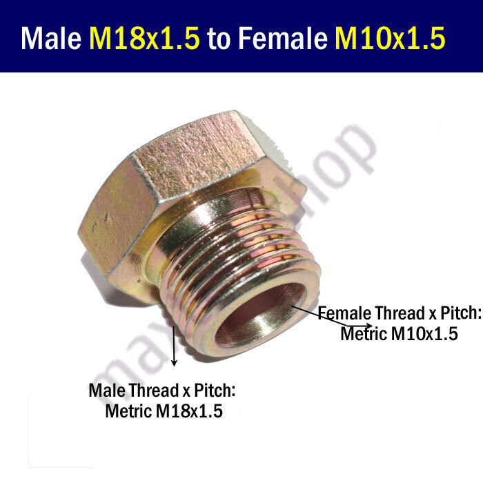 Bushing Fitting M18 M18x1.5 Male M10 M10x1.0 M10x1.5 Female Pipe ...