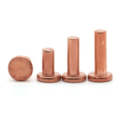 M6 Purple Copper Flat head rivets Solid Riveting Flat Cap Brass Nail | eBay