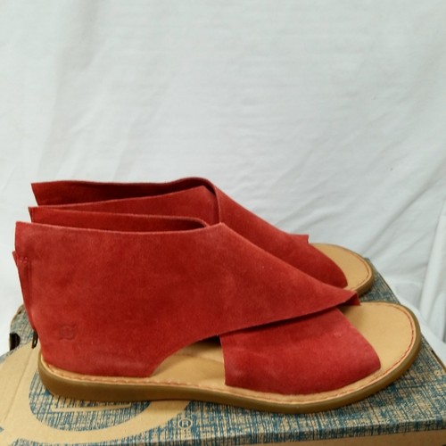 NEW- Born Shoes Red Suede Leather Zip Up Sandals Open Toed Size 11 | eBay