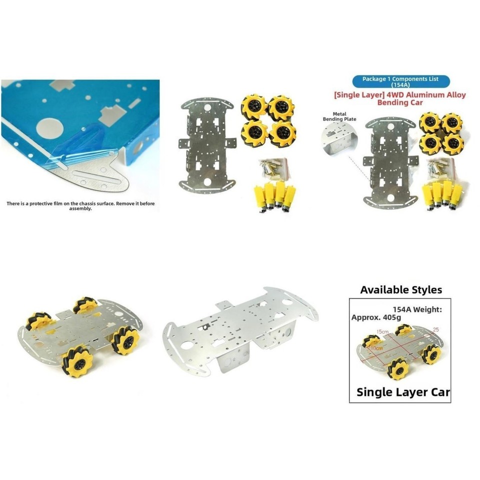 Aluminum Alloy Frame 4WD Robot Chassis Intelligent Vehicle Programming ...