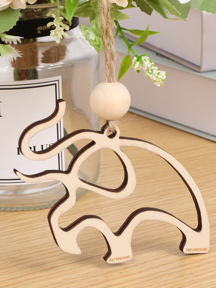 5Pcs Sisterhood Friendship Elephant Ornament Set Funny Wood Elephant ...