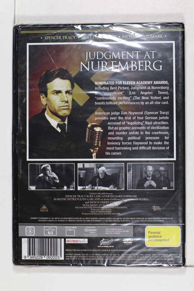 Judgment At Nuremberg - Hollywood Gold (DVD, 1961) New Sealed Region 4 ...