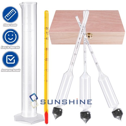 Alcohol Hydrometer 0-100% For Whiskey Moonshine Spirit Distilling Test ...