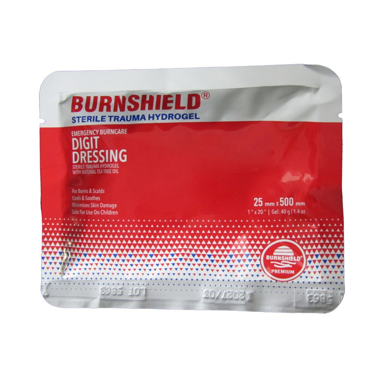 Burnshield Hydrogel Digit Dressing Emergency Sterile Burn Care 1" x 20 ...