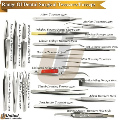 Individual Dental Surgical Cotton Dressing Tweezers Orthodontic Bracket ...