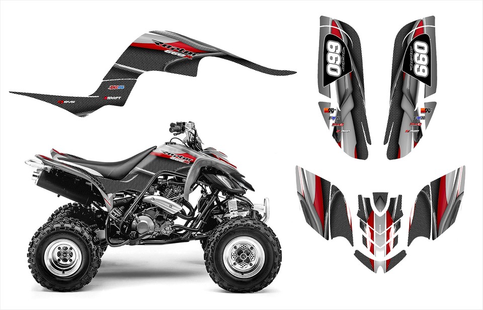 Yamaha Raptor 660 graphics 660R custom wrap sticker kit #5600 Red | eBay