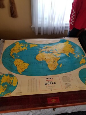 World Maps - Vintage Pull Down World Map